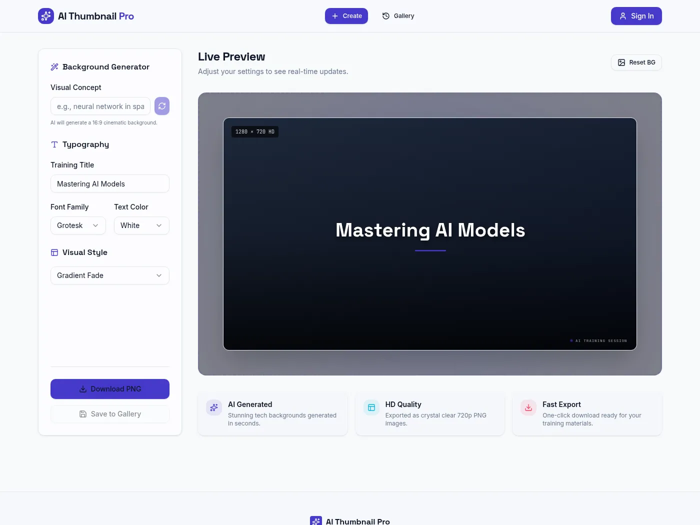 AI Training Thumbnail Maker