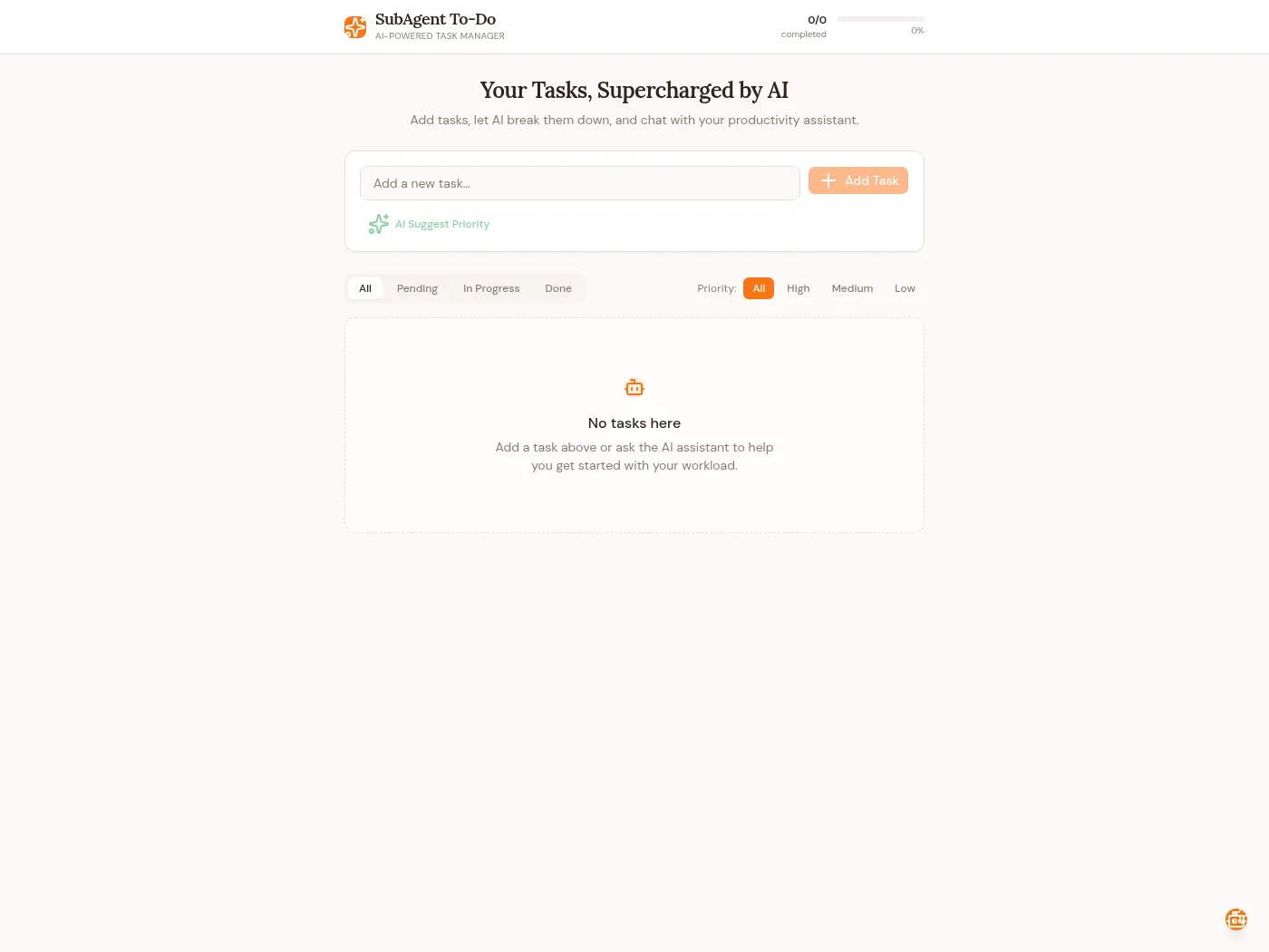 SubAgent To-Do AI