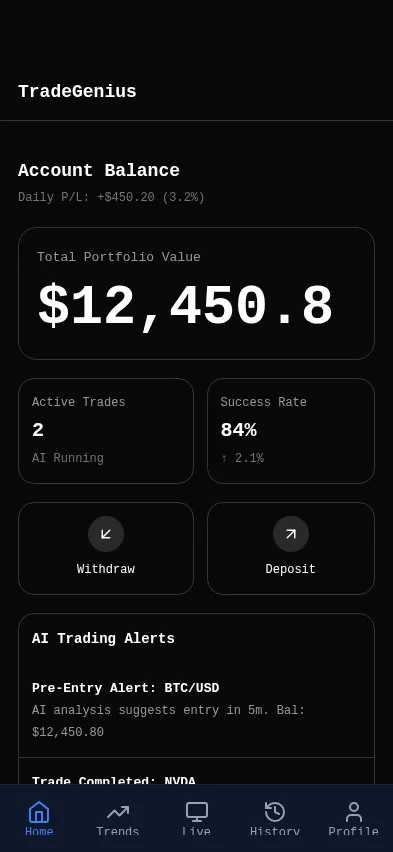 TradeGenius AI App