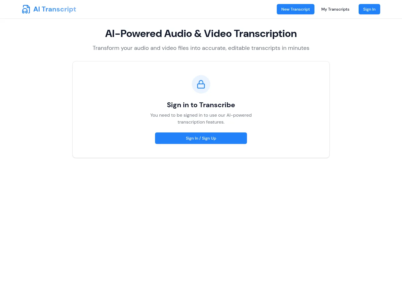 AI Transcript – Advanced AI-Powered Audio & Video Transcription Web App