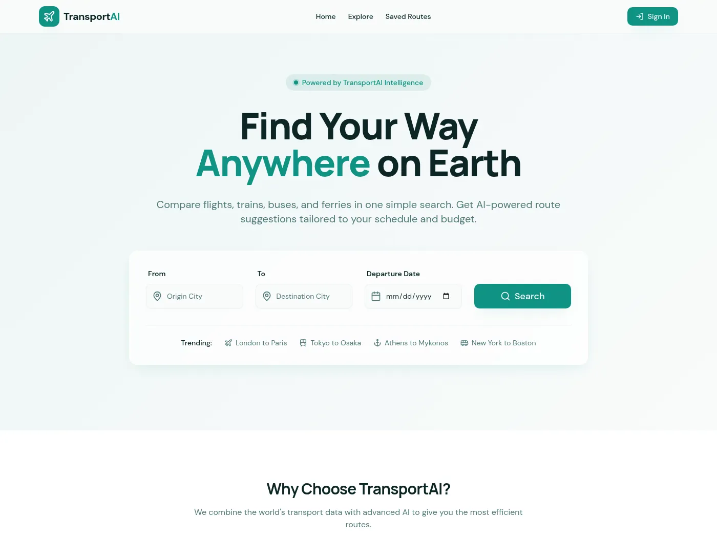 AI Transport Finder