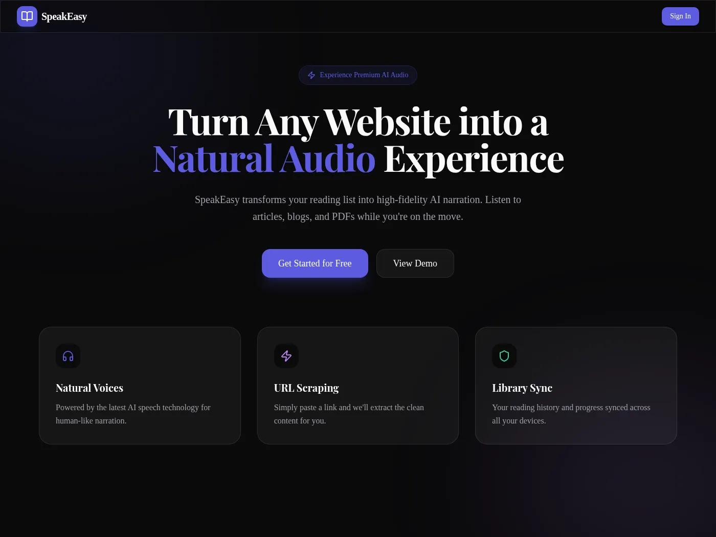 SpeakEasy Web Reader