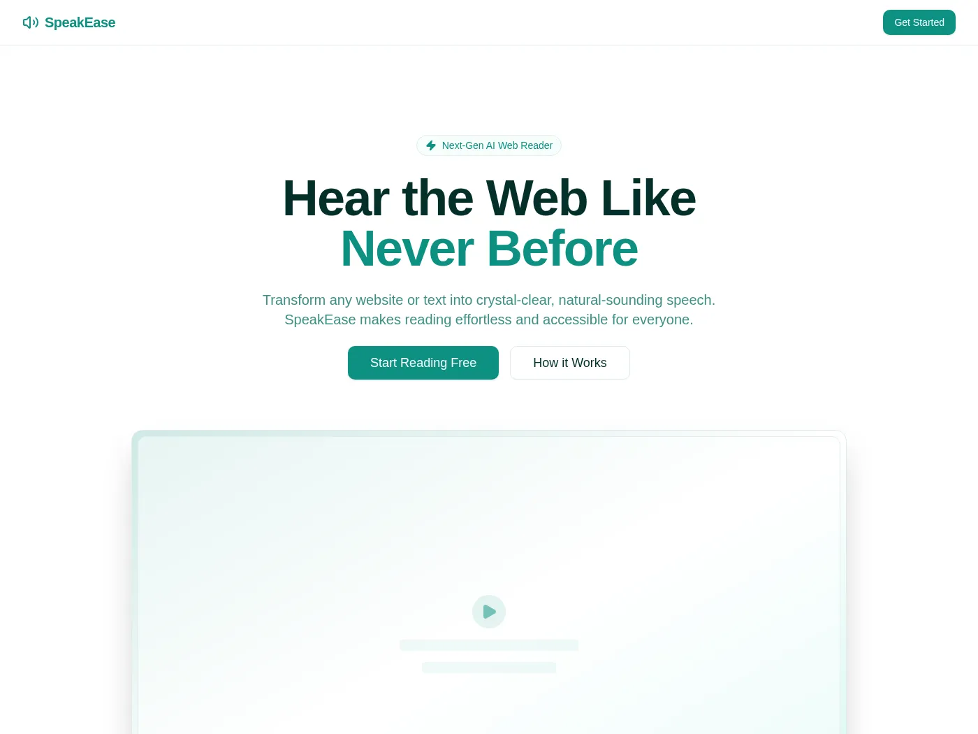 SpeakEase Web Reader