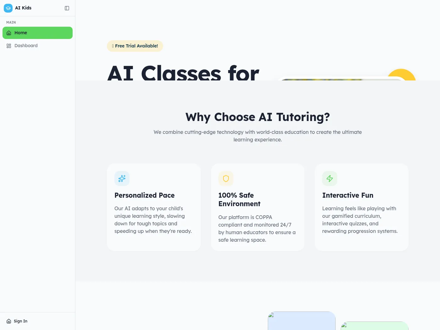 AI Kids Tutoring Hub