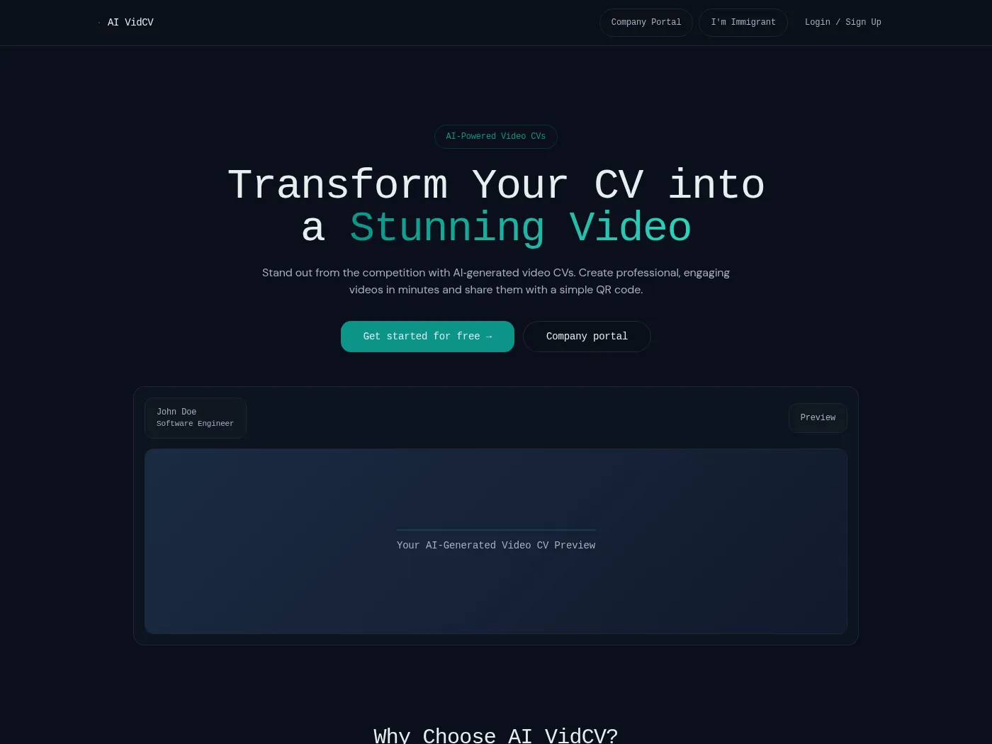 AI VidCV Studio