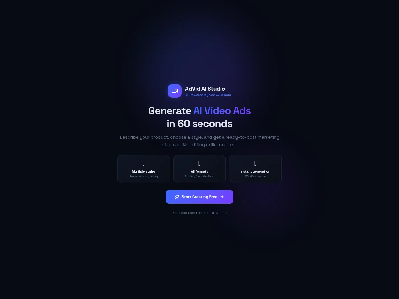 AdVid AI Studio