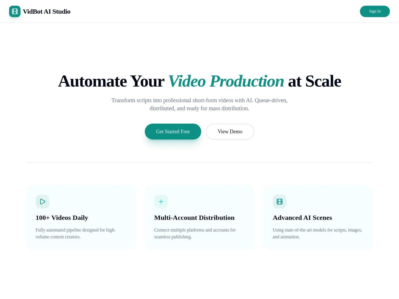 VidBot AI Studio