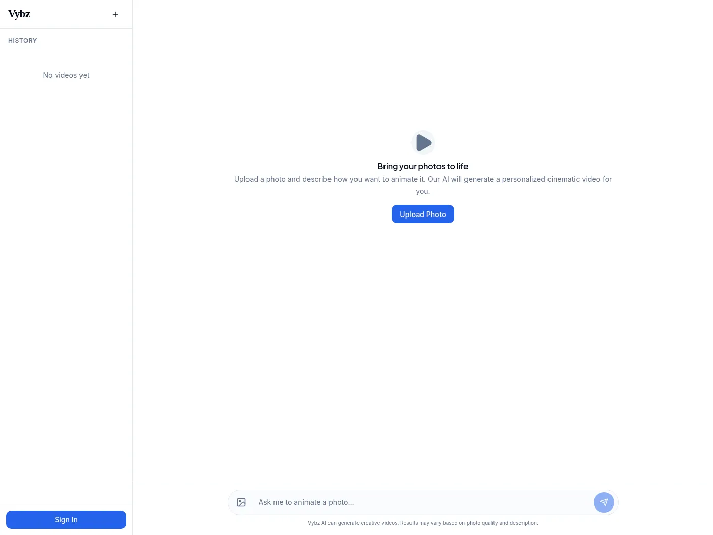 Minimal AI Video Chatbot