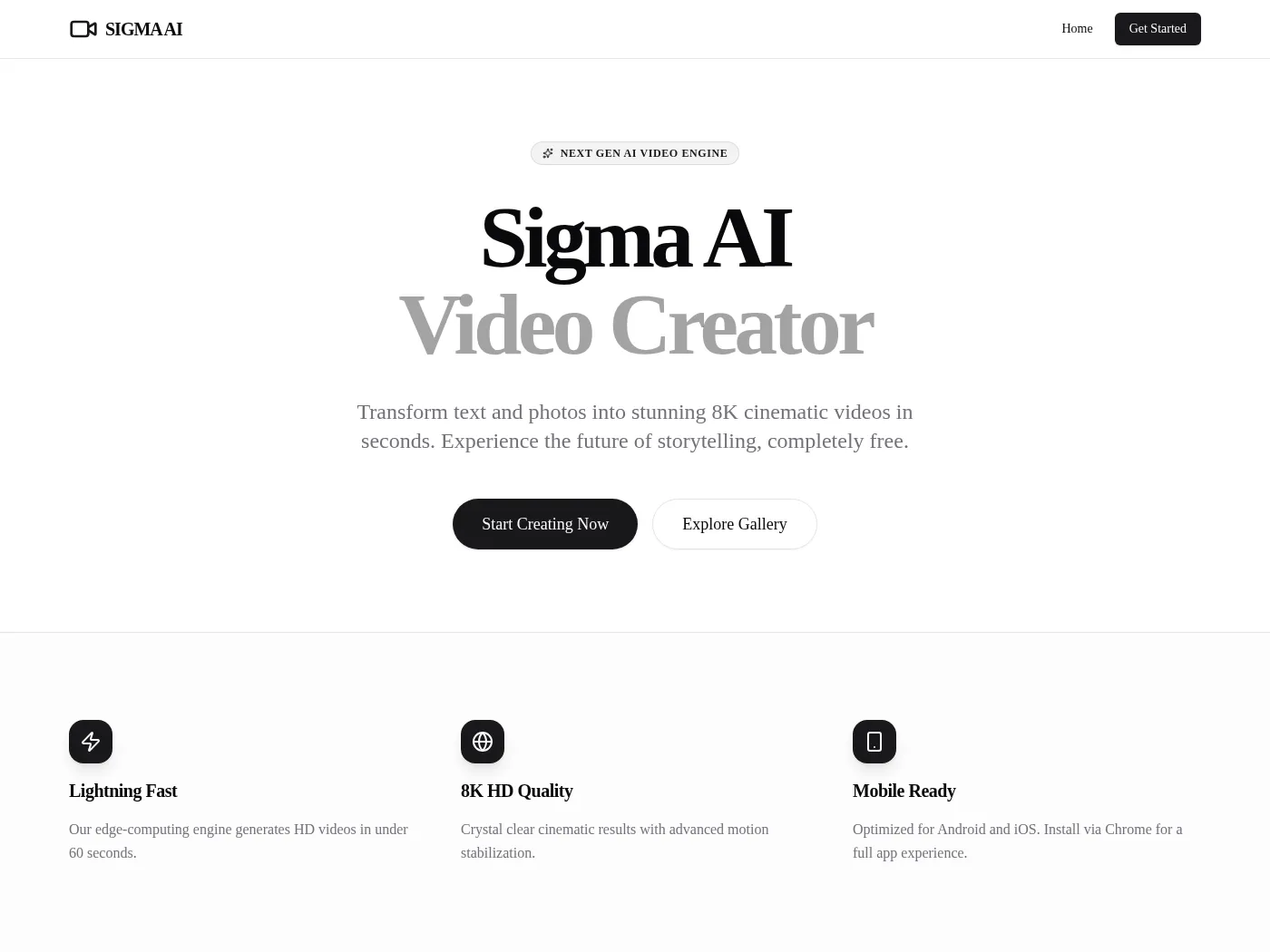 Sigma AI Video Creator
