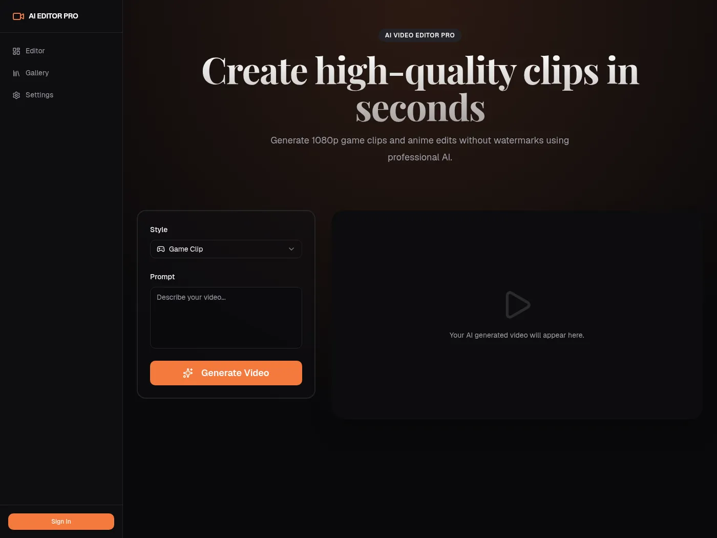 AI Video Editor Pro