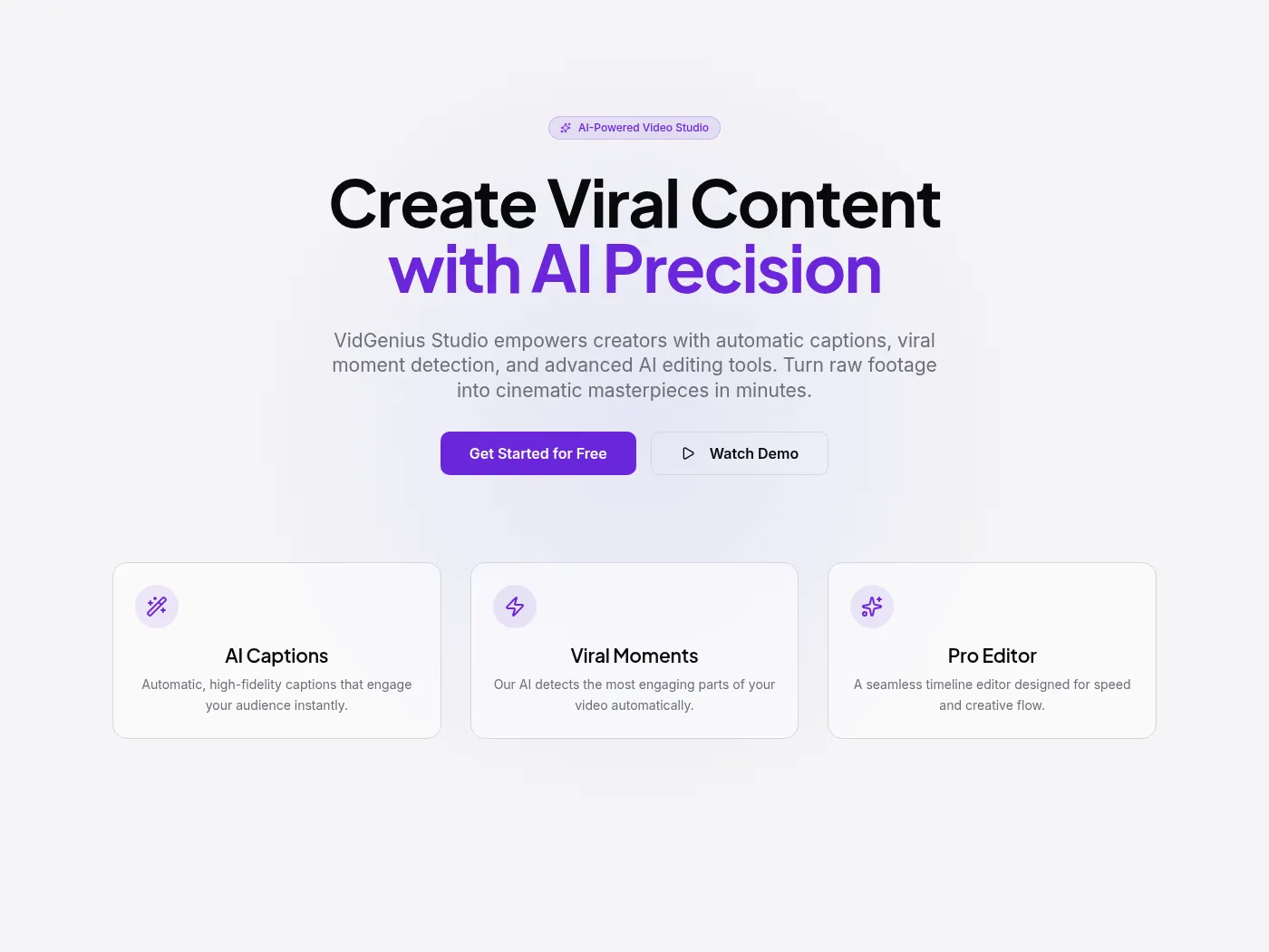 VidGenius AI Studio
