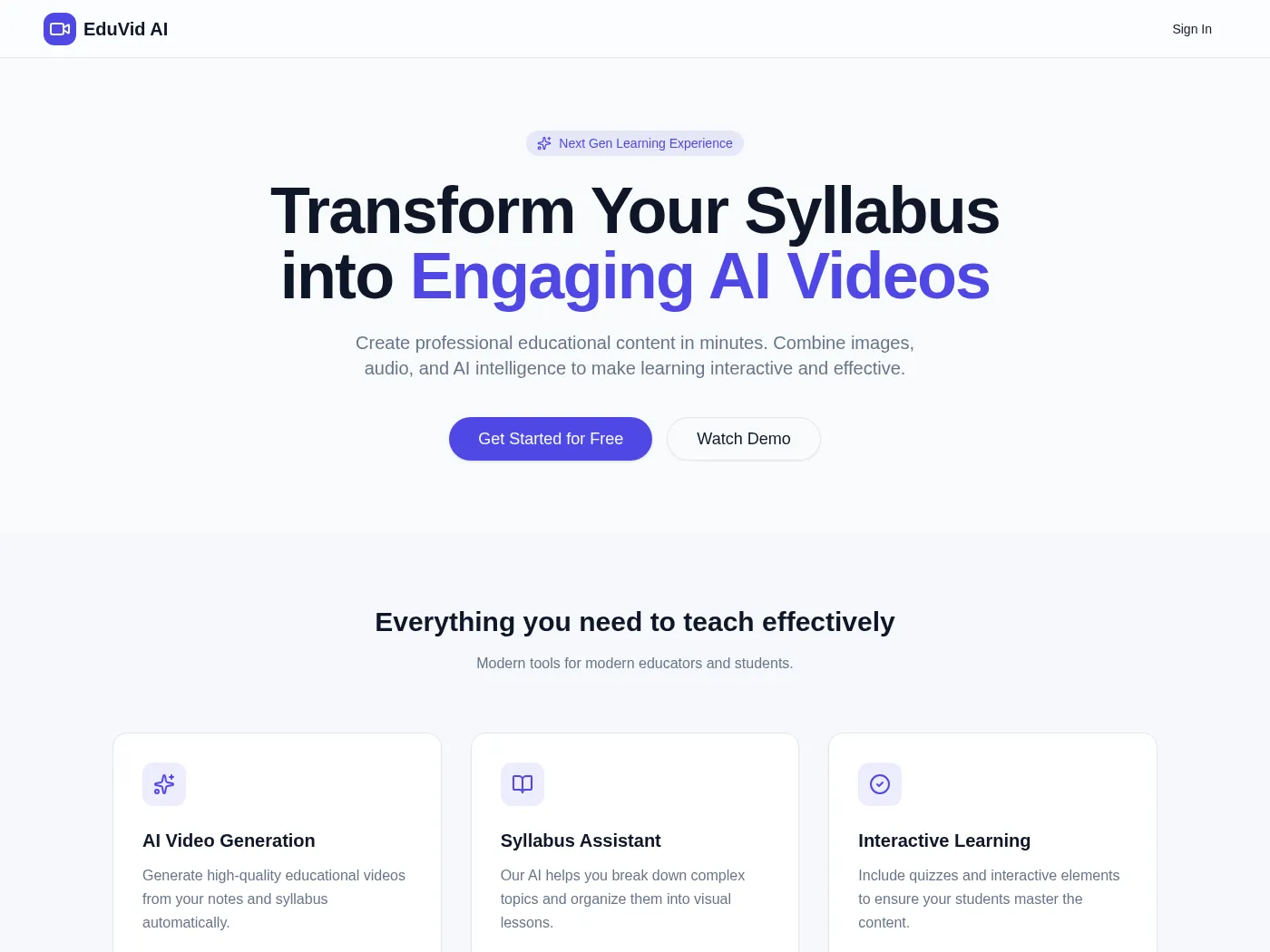 EduVid AI Generator