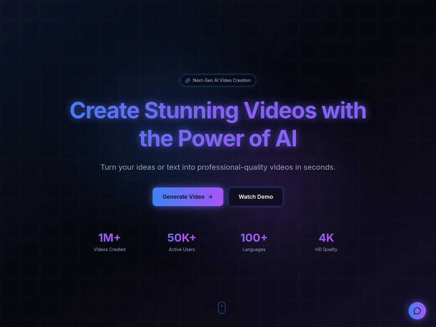 AI Video Generator Platform Website