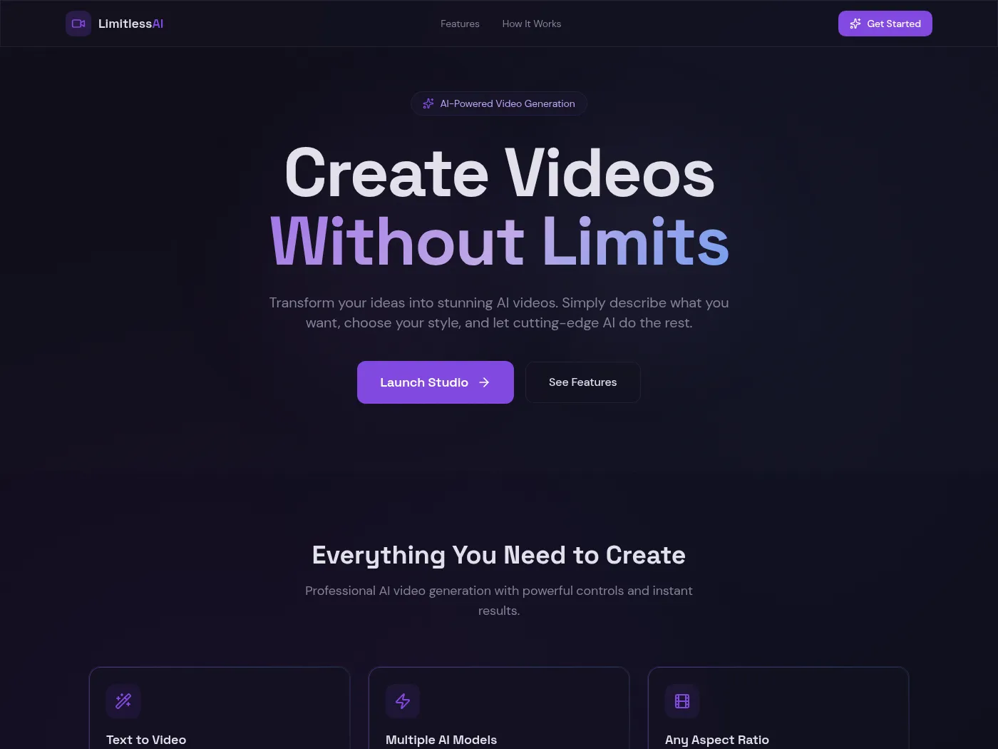 Limitless AI Video Studio