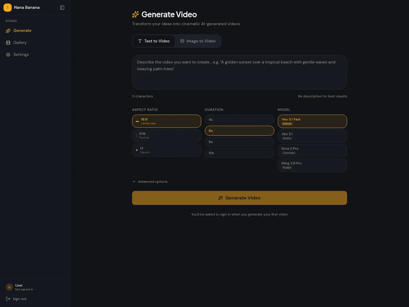 Nana Banana AI Video Maker