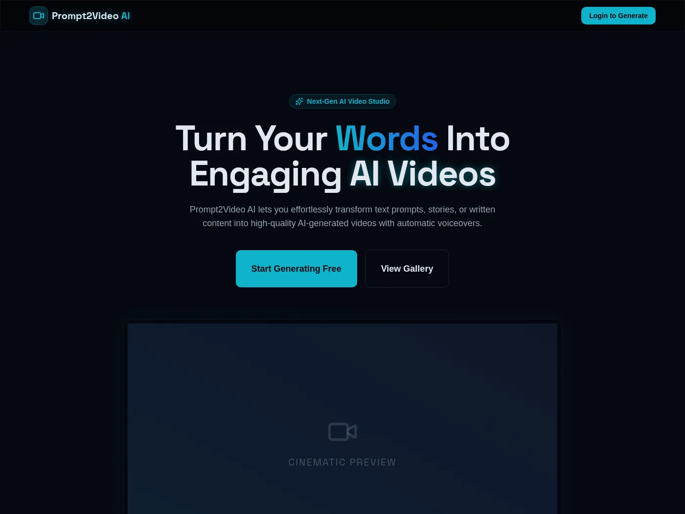 Prompt2Video AI Generator