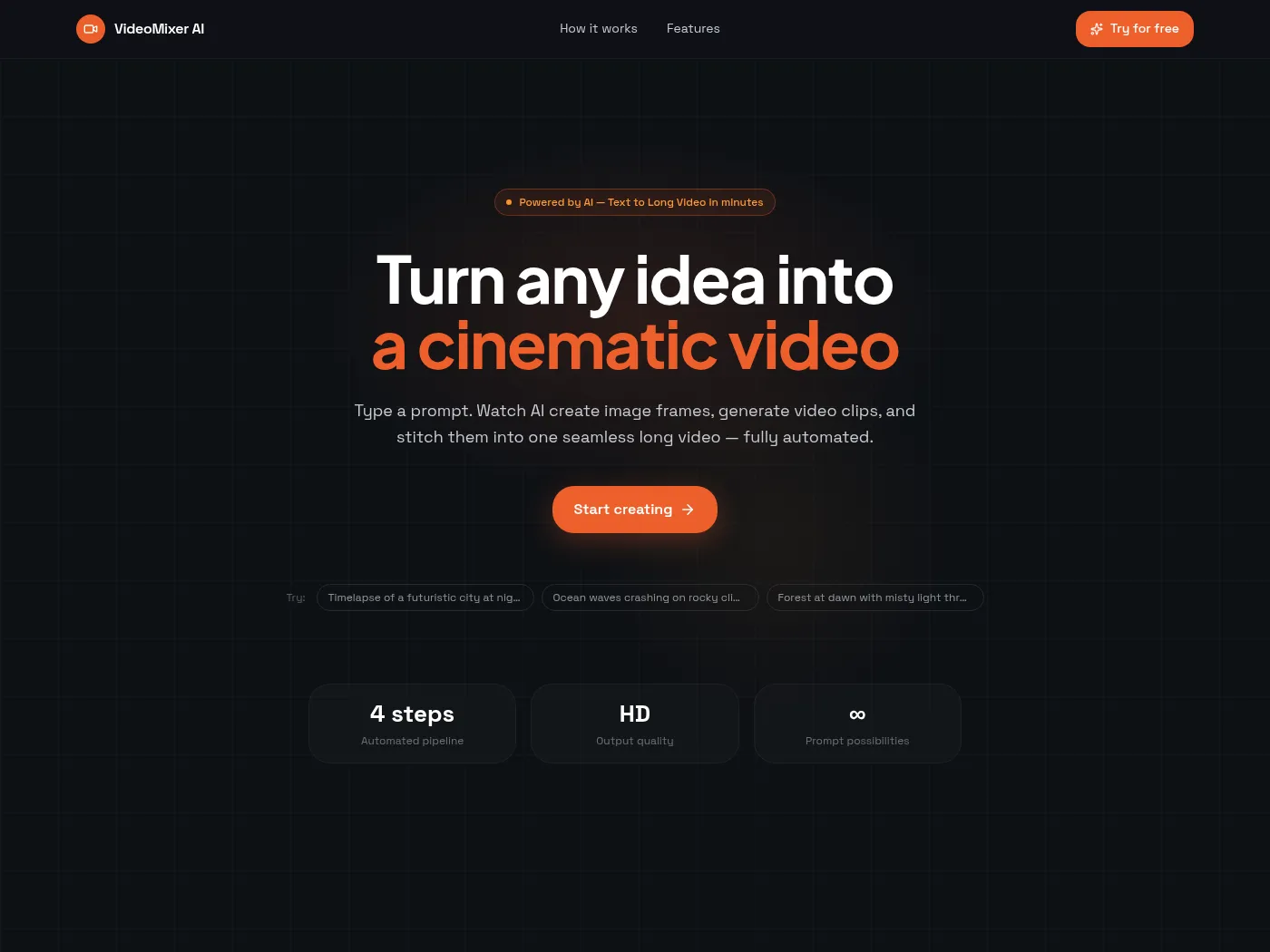 AI Video Mixer Landing