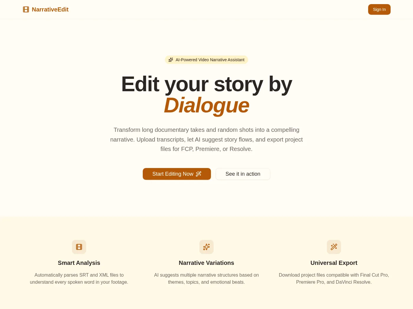 Narrative Video Edit Assistant