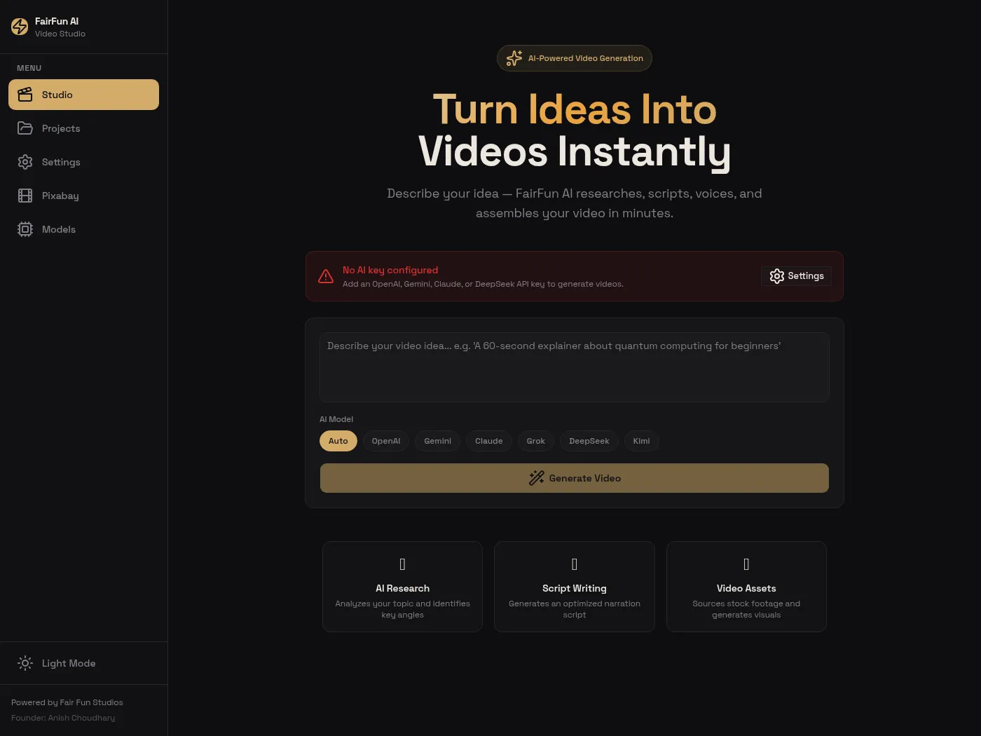 FairFun AI Video Studio