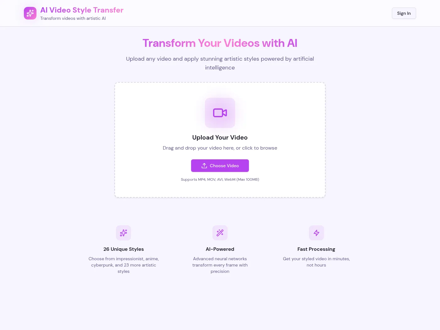 AI Video Style Transfer Studio (Remix)