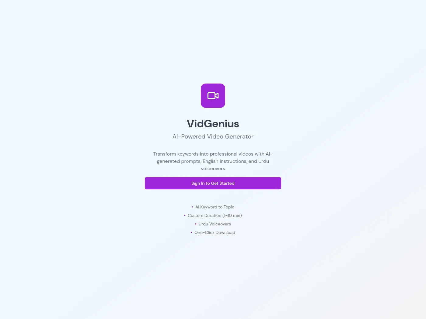 VidGenius AI Generator