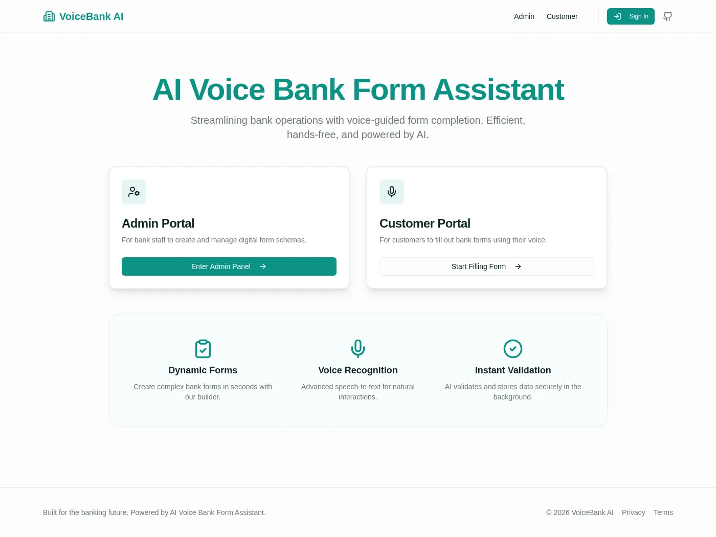 AI Voice Bank Form Assistant