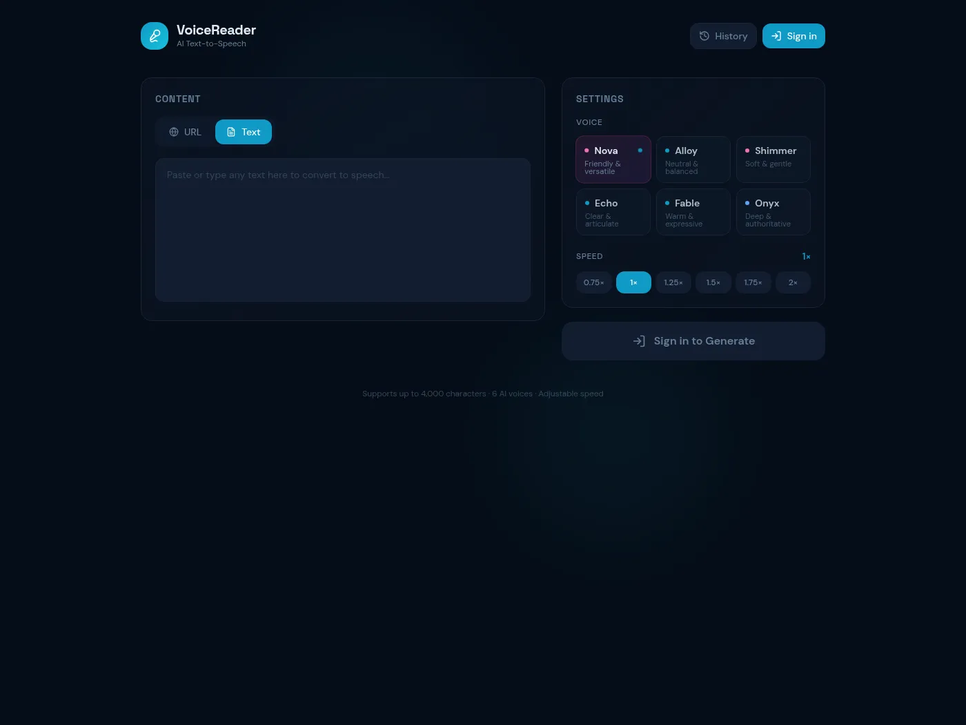 AI Voice Web Reader