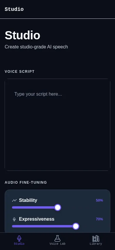 VoxLab AI Voice Studio