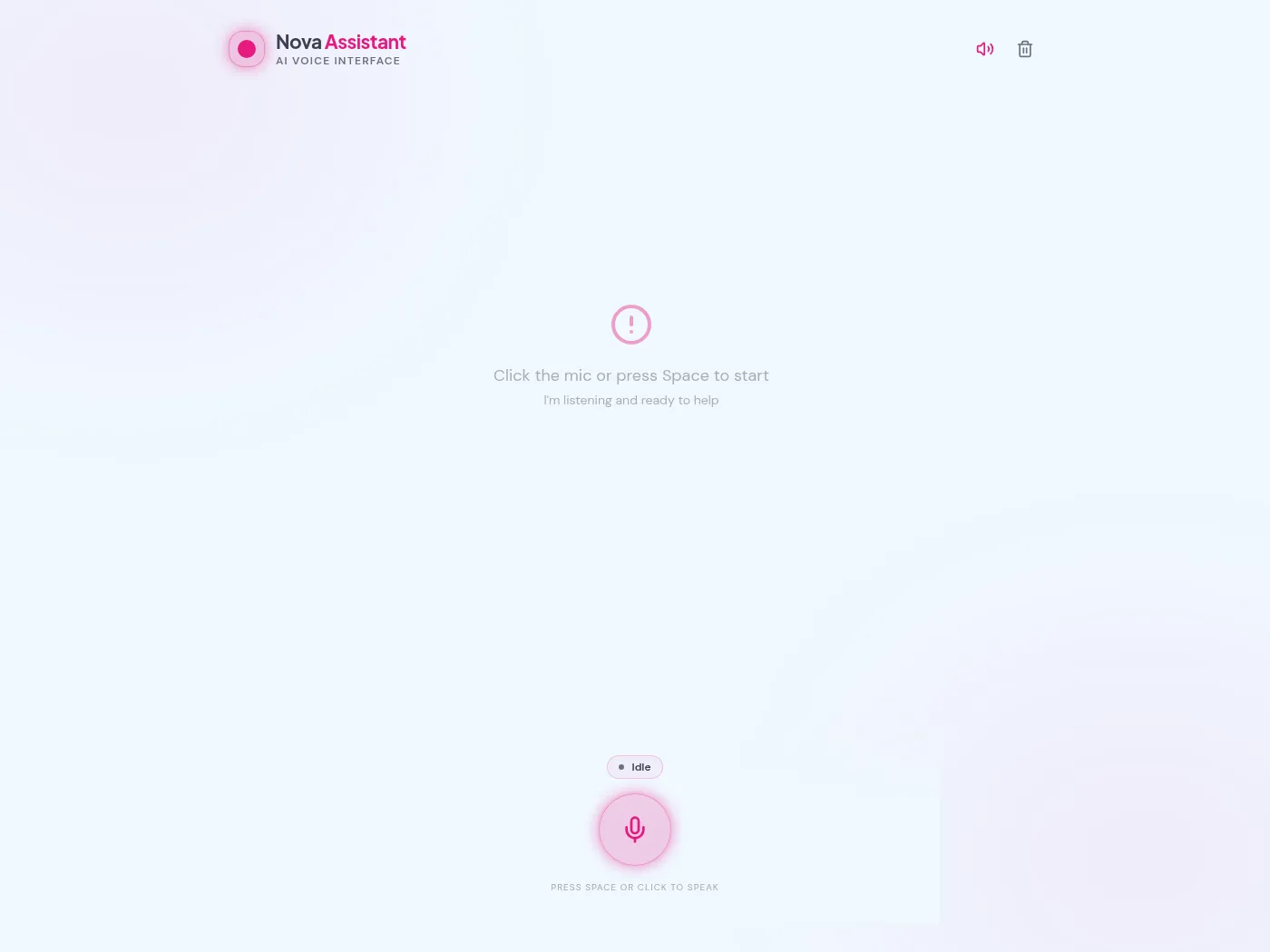 Nova Voice Assistant UI