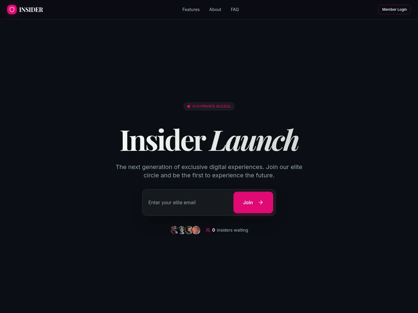 Insider Launch Waitlist