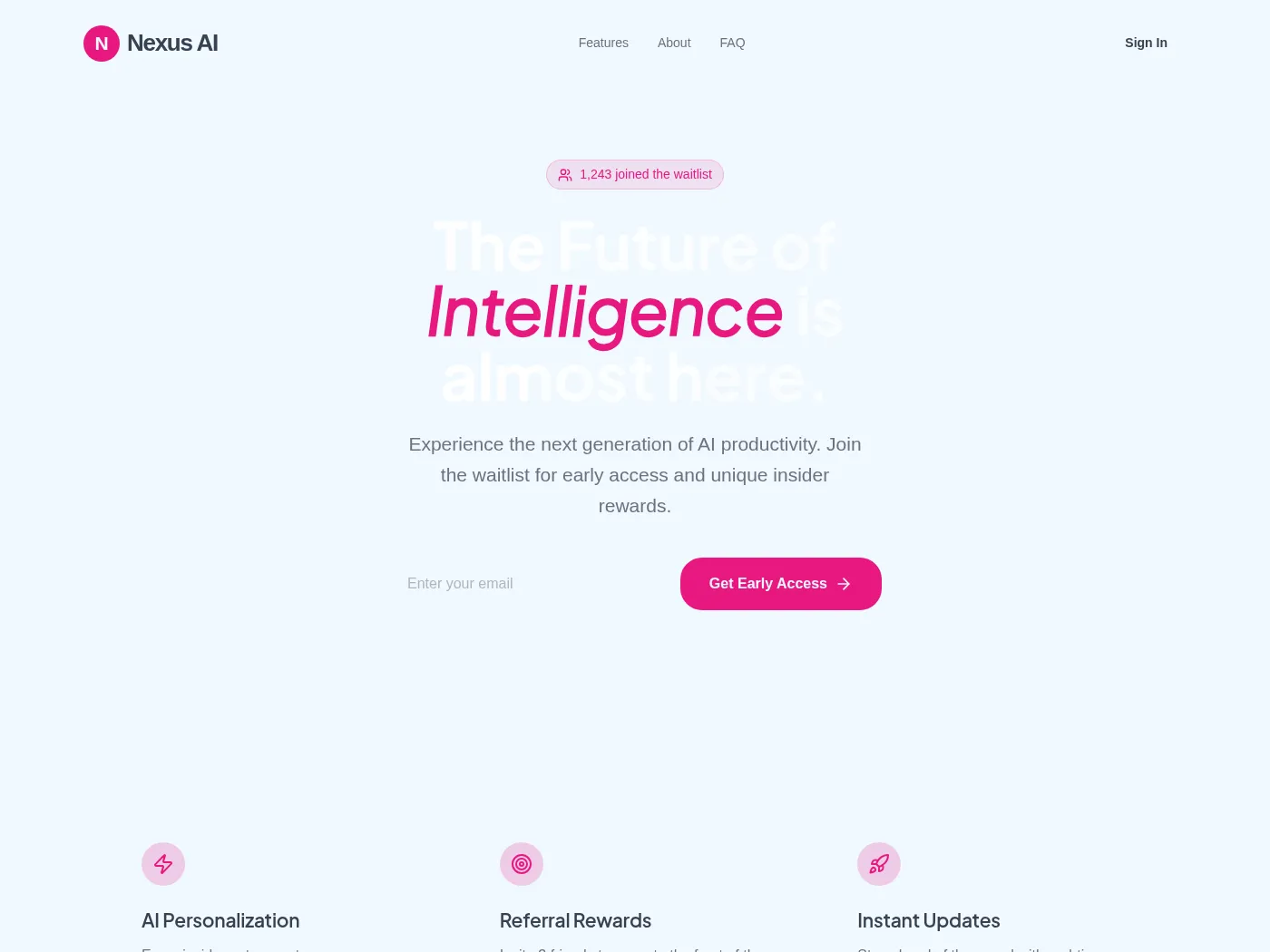 AI Prelaunch Waitlist