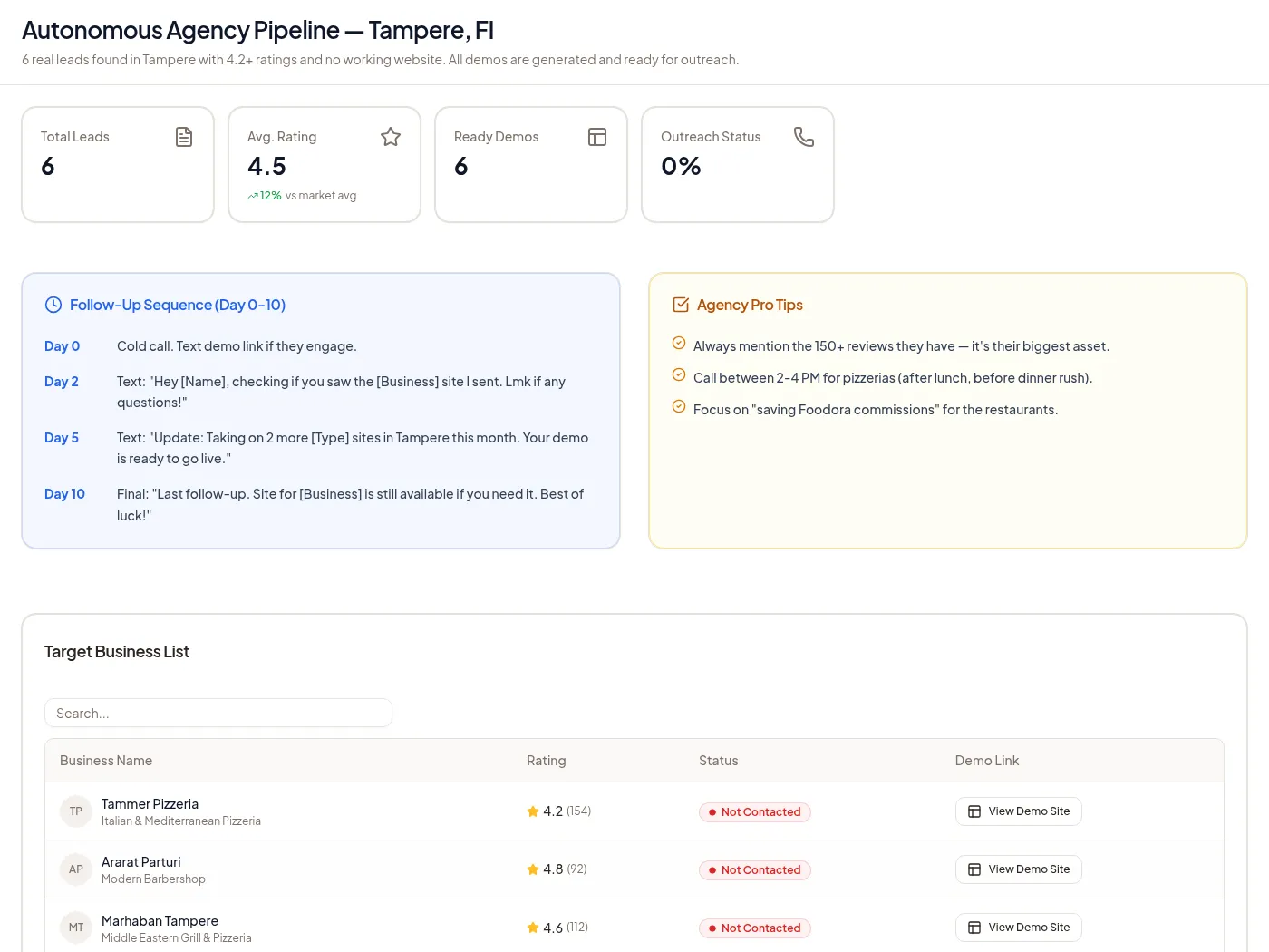 Autonomous Web Agency Pipeline