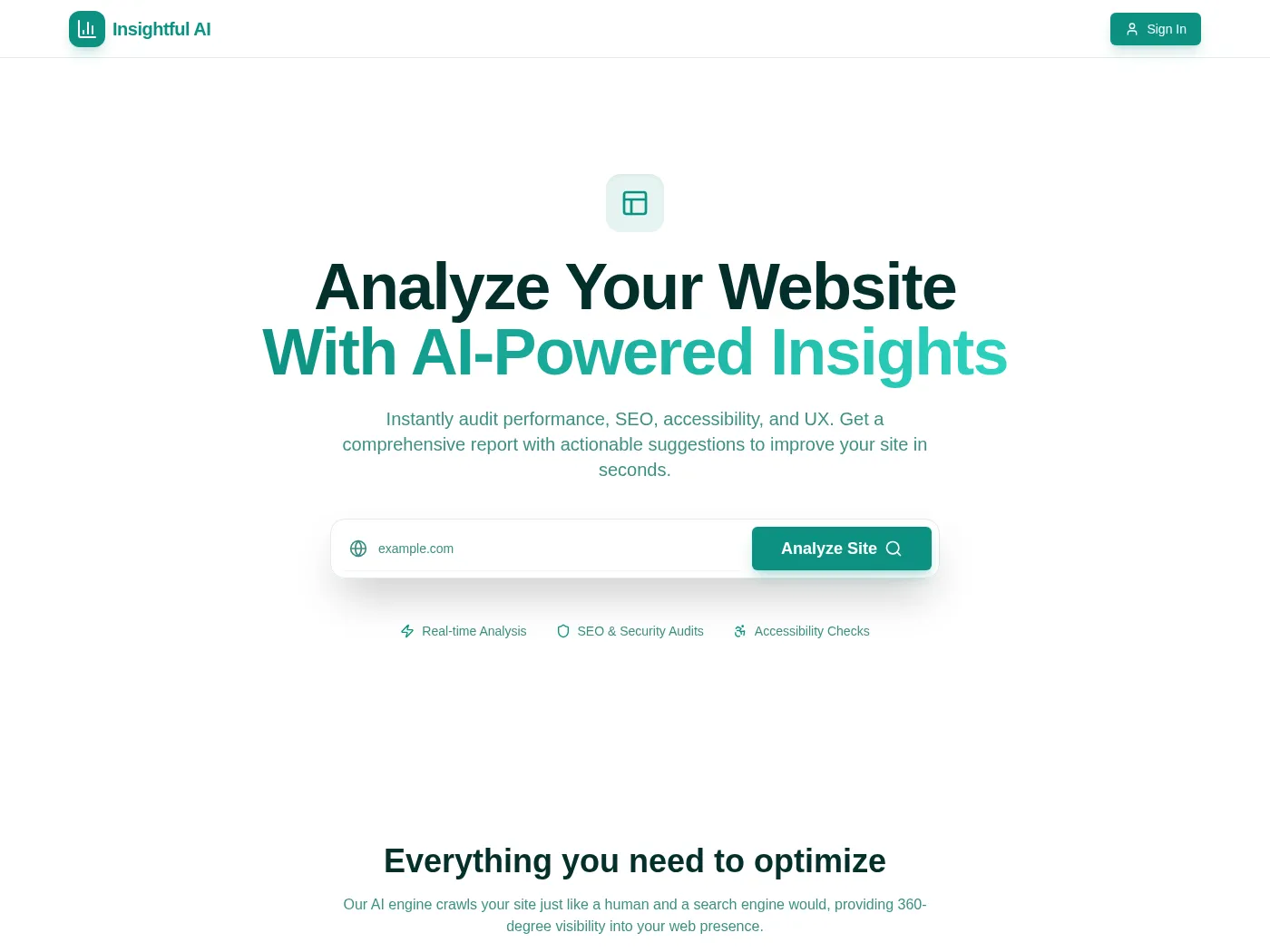 Insightful AI Site Analyzer