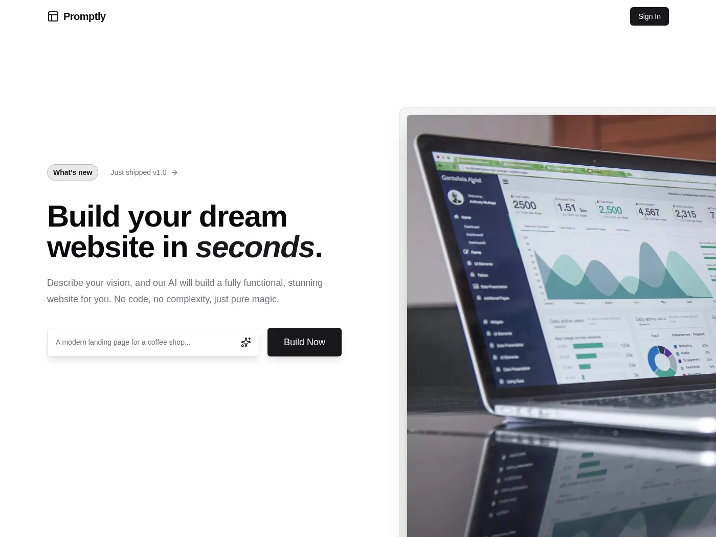 Promptly AI Website Builder