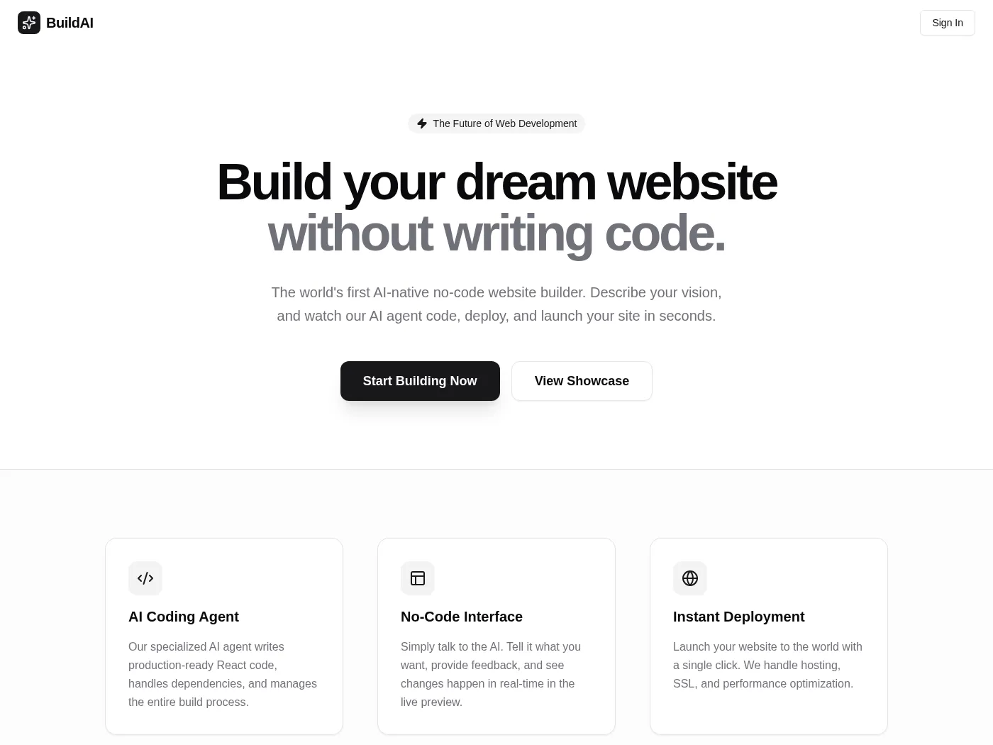 No-Code AI Website Builder