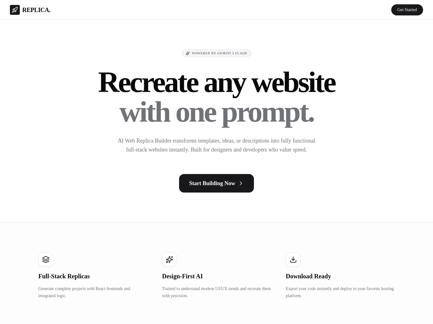 AI Web Replica Builder