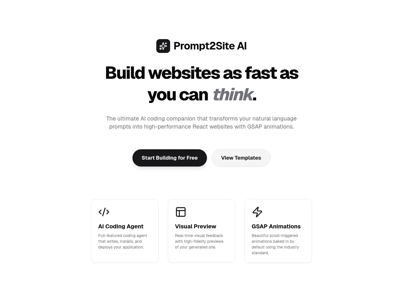 Prompt2Site AI Builder