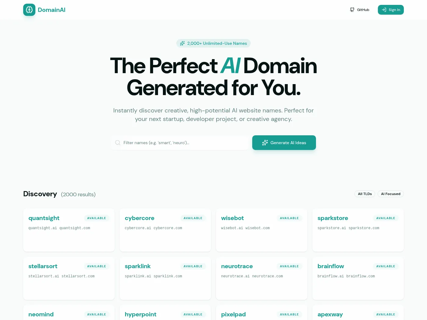 AI Domain Name Generator