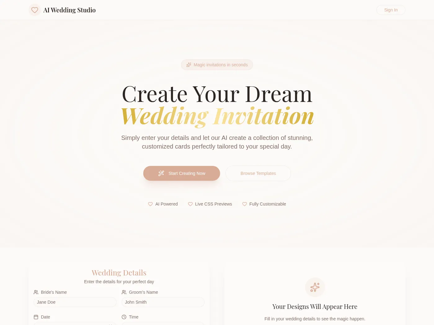 AI Wedding Card Studio