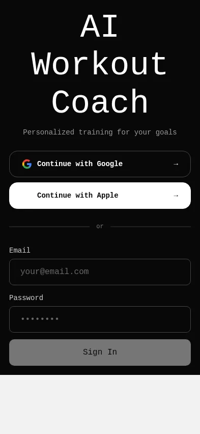 AI Workout Coach