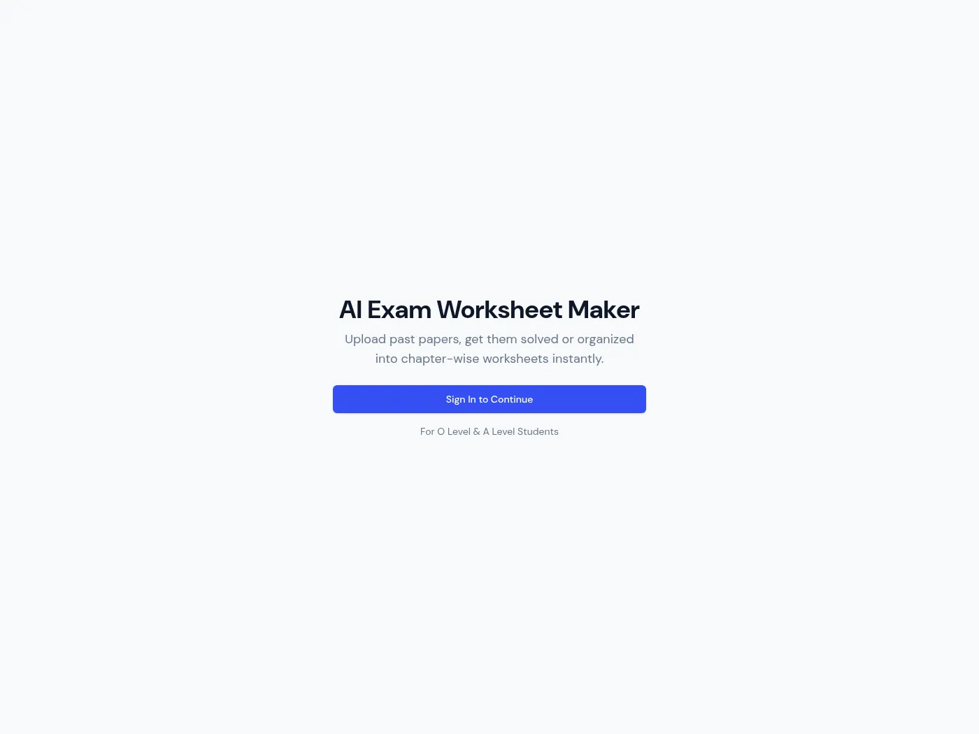 AI Exam Worksheet Maker