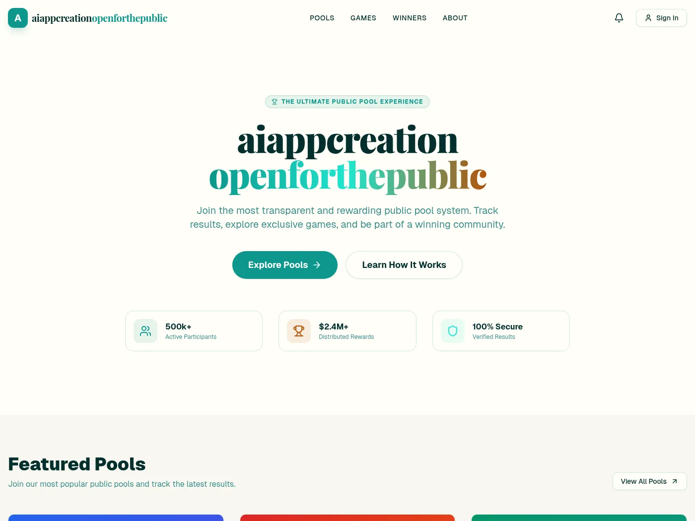 AIAppCreation Lottery Hub (Remix)