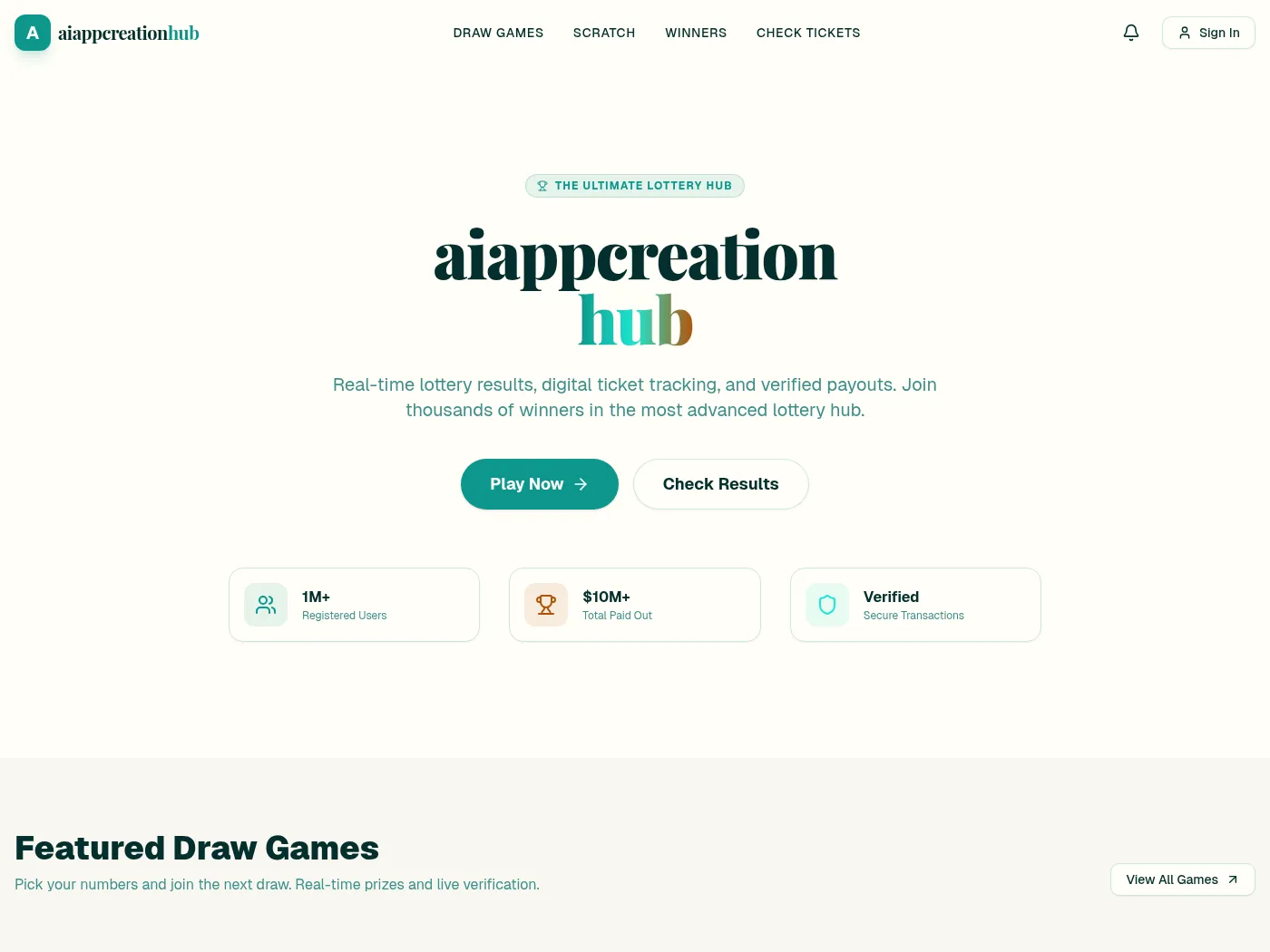 AIAppCreation Lottery Hub (Remix) (Remix)