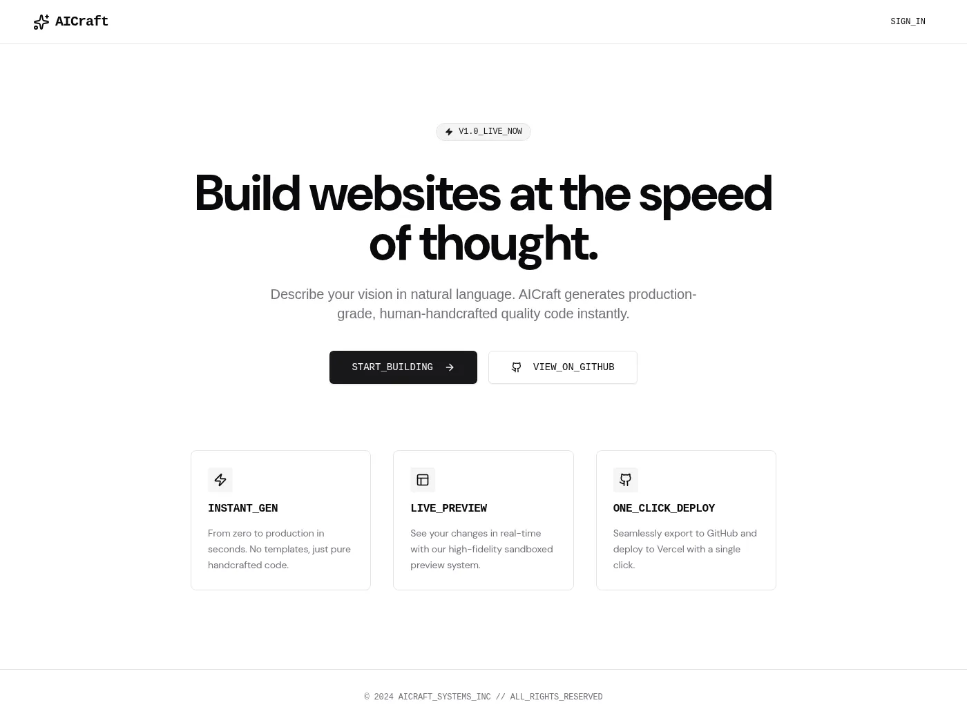 AICraft Website Builder