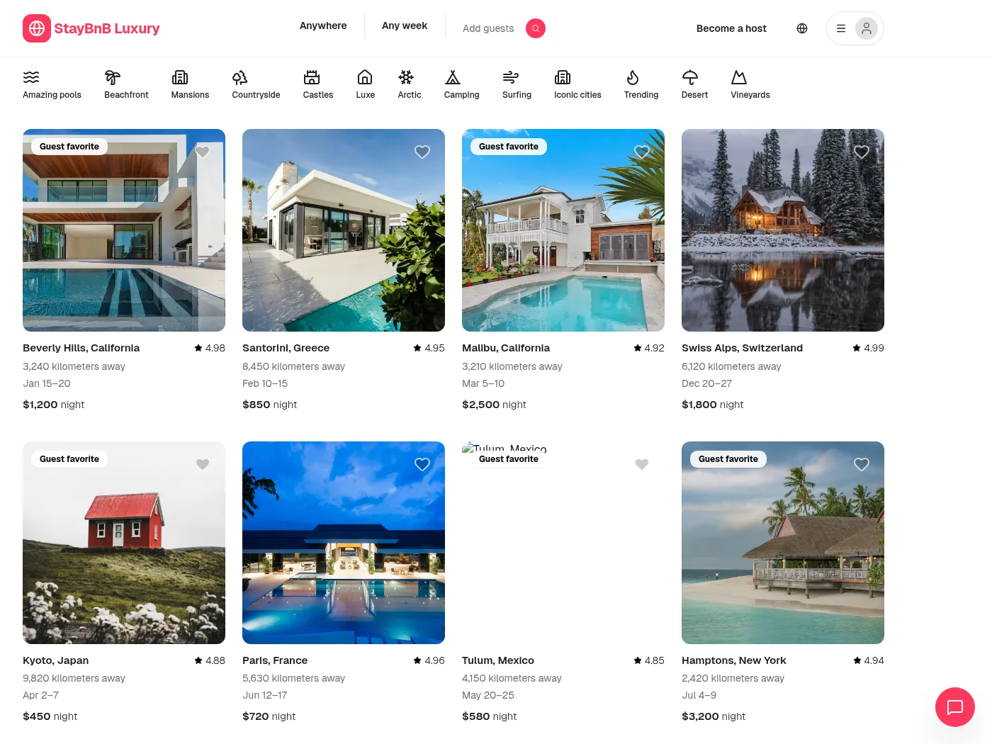 StayBnB Web Clone