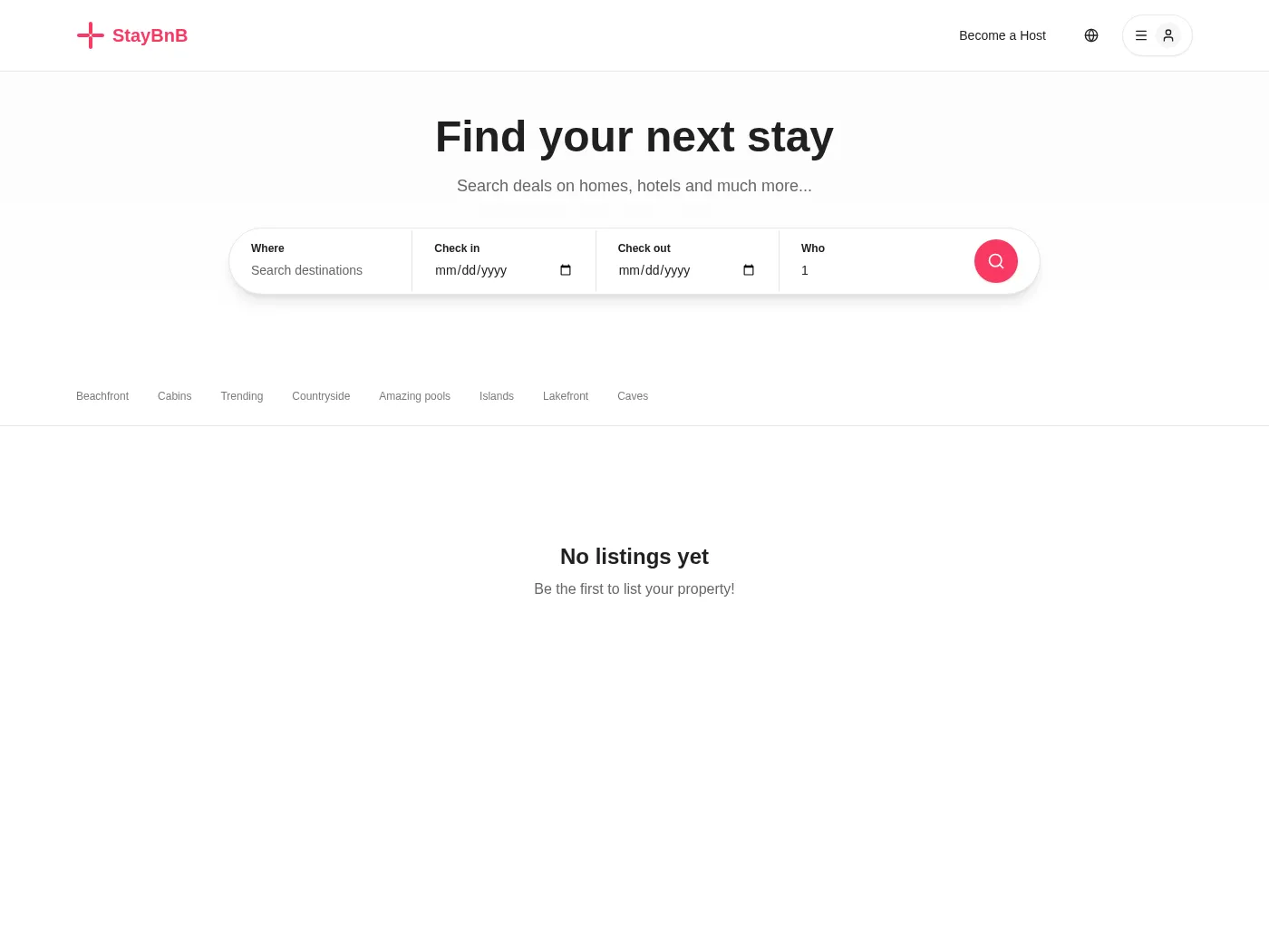 StayBnB Web App