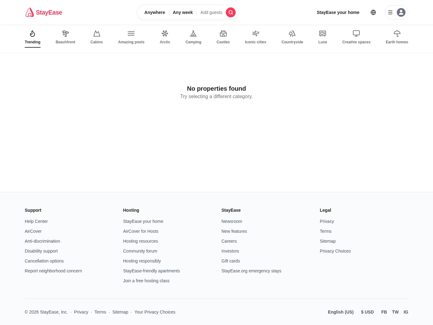 StayEase Web Portal