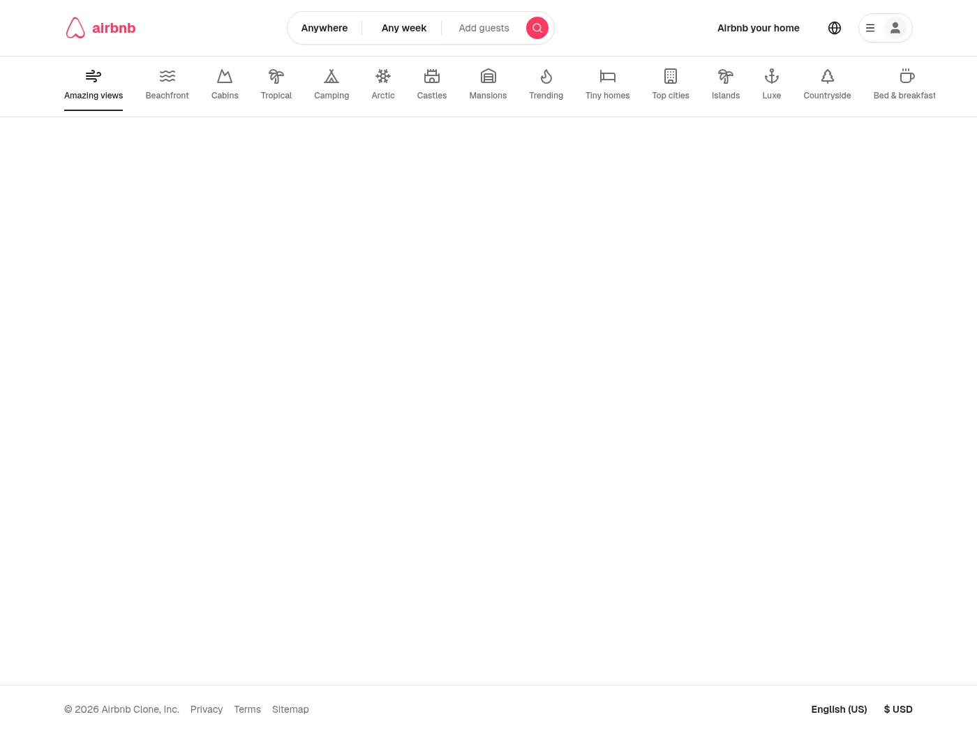 Airbnb Clone Website
