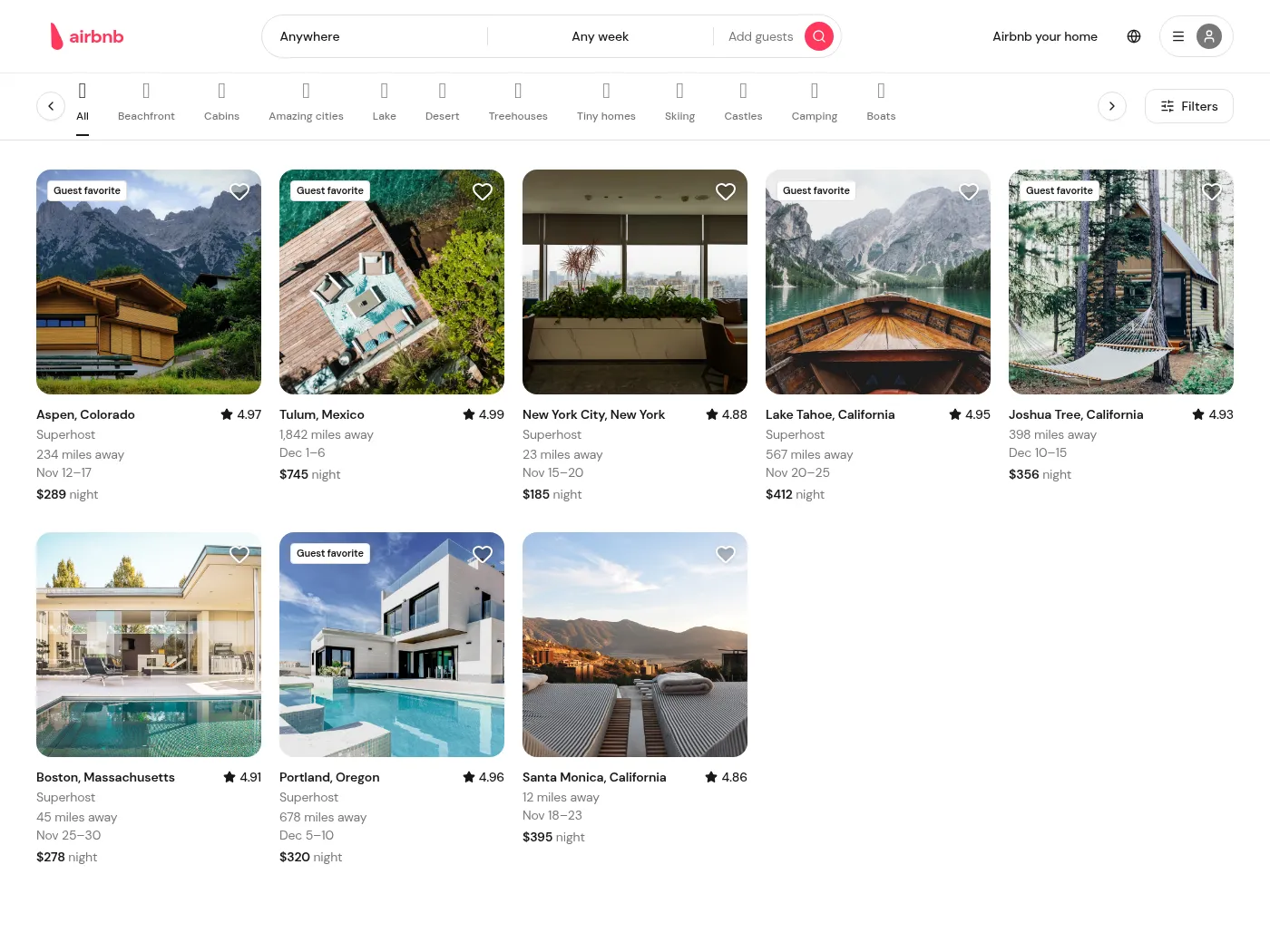 Airbnb Web Clone
