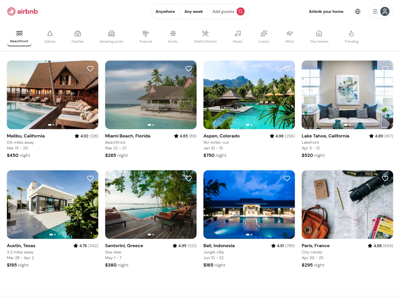 Airbnb Web Clone